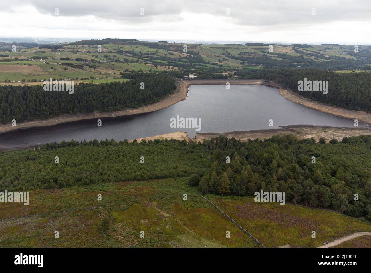 Langsett Reservoir water levels at a low as the warm spell continues ...