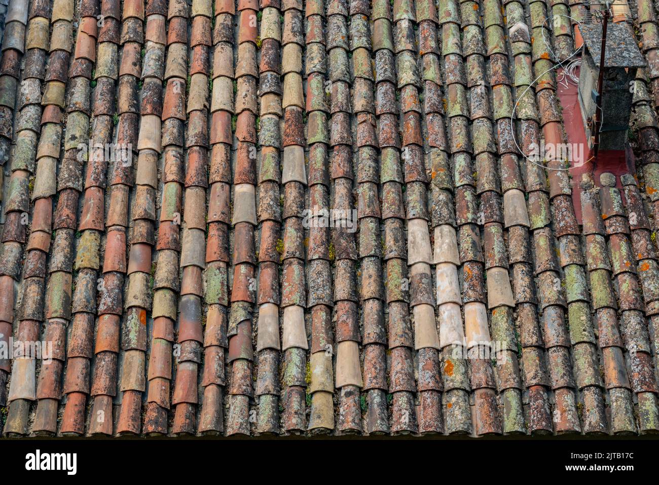 Traditional rooftop French / European clay tiles in Provence colourful ...