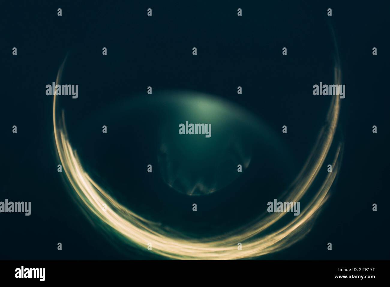 lens flare teal blue background crescent moon Stock Photo - Alamy