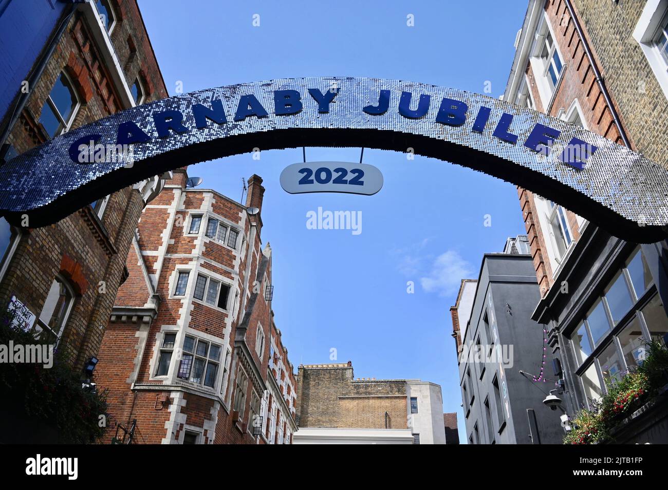 Carnaby Jubilee Sign, Carnaby Street, Westminster, London, UK Stock ...