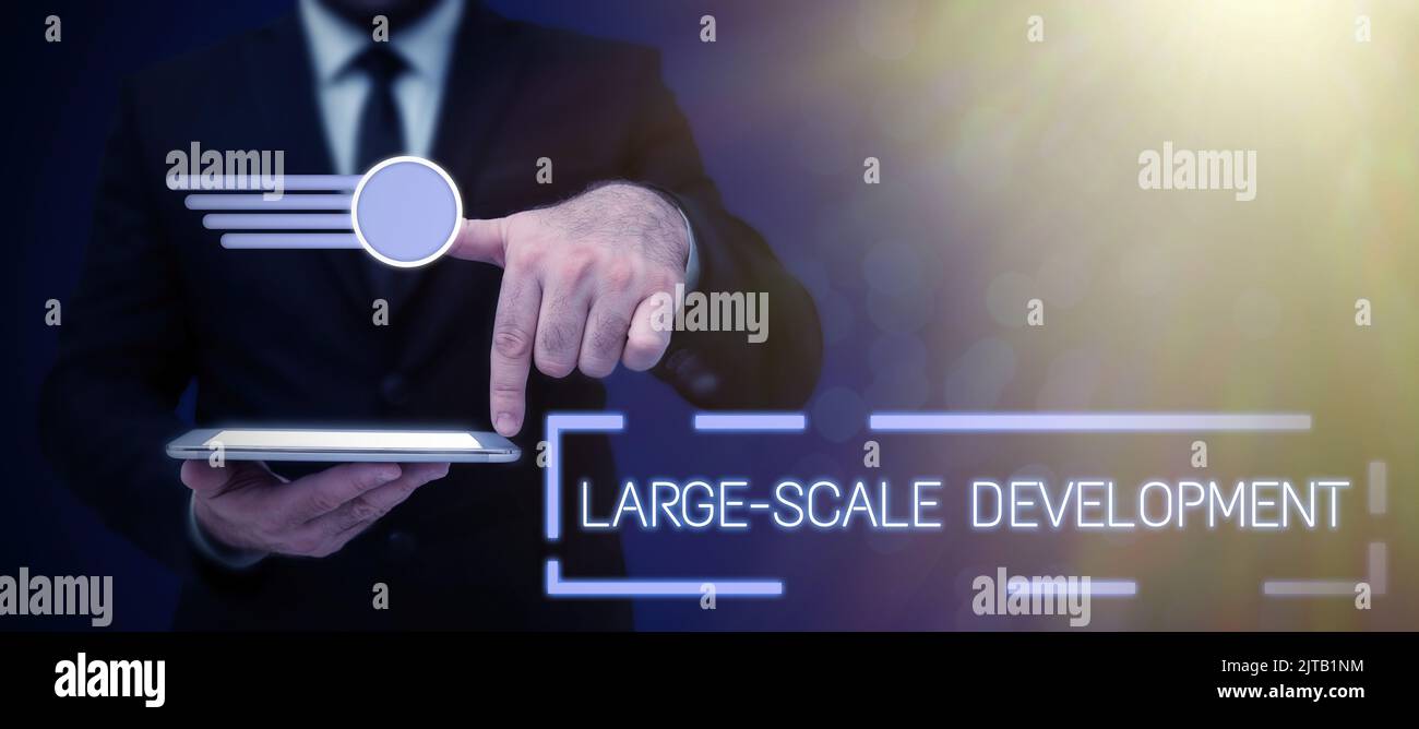 Text sign showing Large Scale Development. Concept meaning Develop on ...