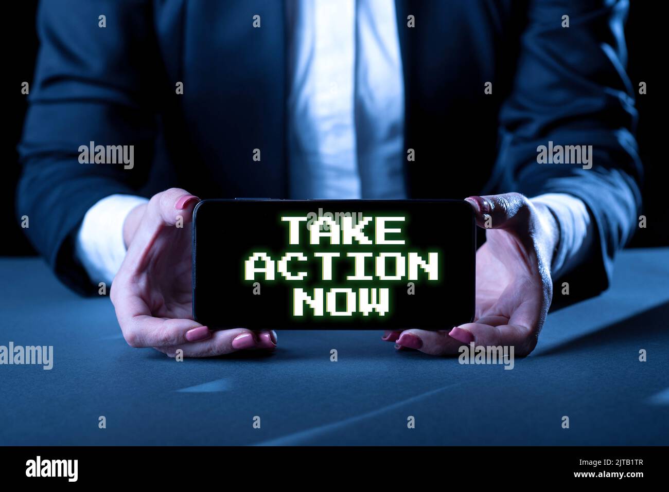 Hand writing sign Take Action Now, Business concept asking someone to ...