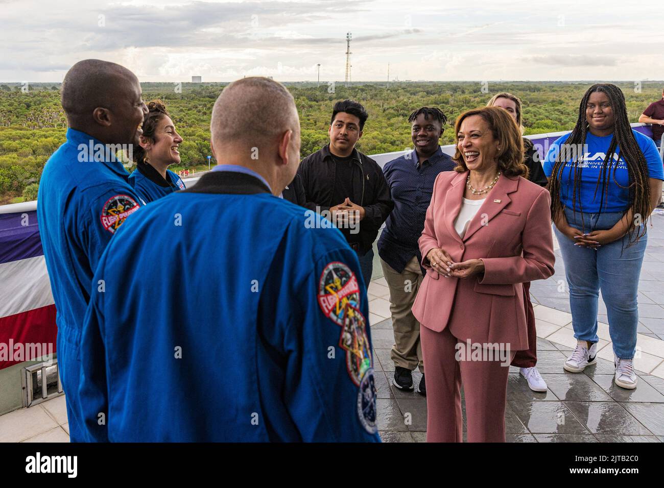 Florida, US, 29/08/2022, Vice President Kamala Harris is greeted by ...