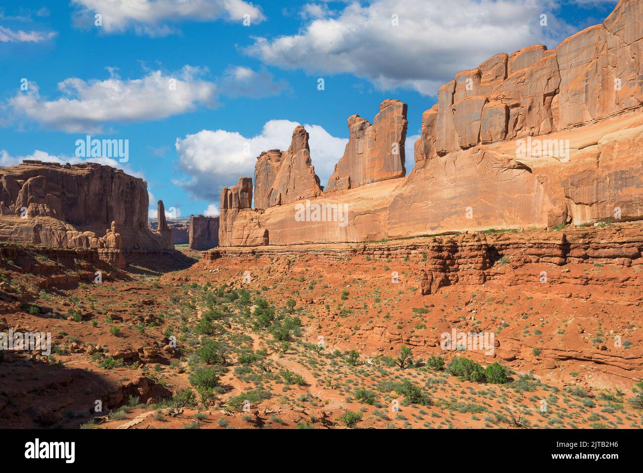 Park Avenue sandstone red rock formations in Arches National Park, Utah ...