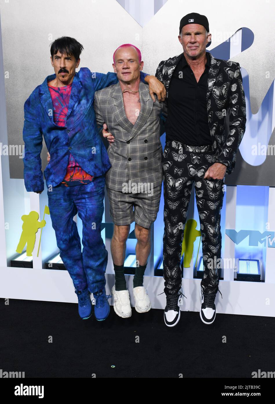 Newark, USA. 28th Aug, 2022. Anthony Kiedis, Flea and Chad Smith of Red ...