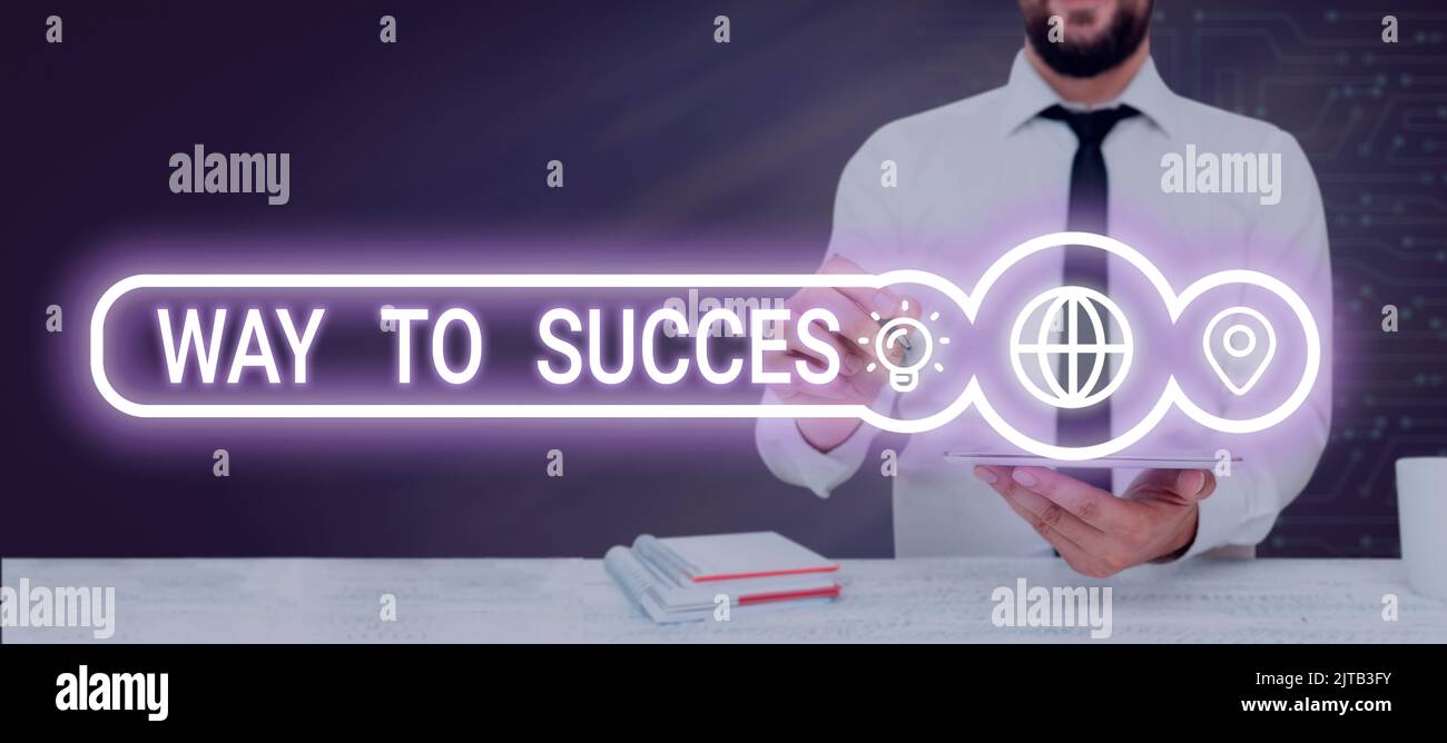 Inspiration showing sign Way To Success, Business idea On the right ...