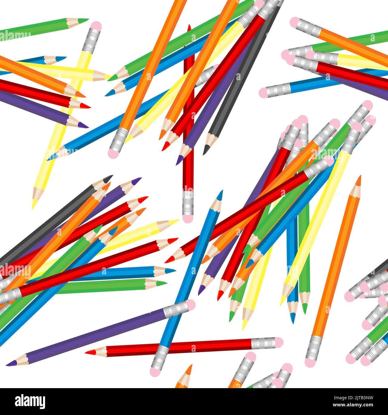 Piles of colored pencils seamless background Stock Vector Image & Art ...