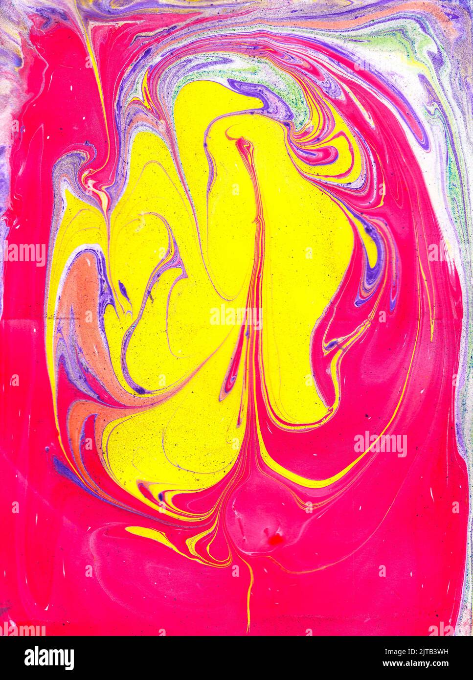 A hand painted abstract with very bright colors and made from special ...