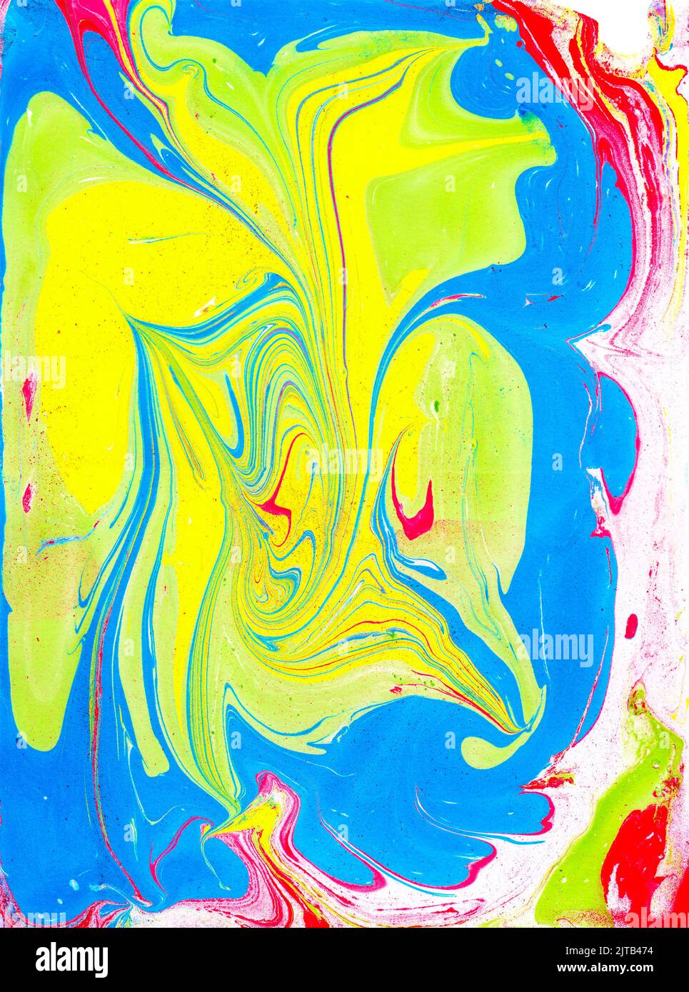A hand painted abstract with very bright colors and made from special ...