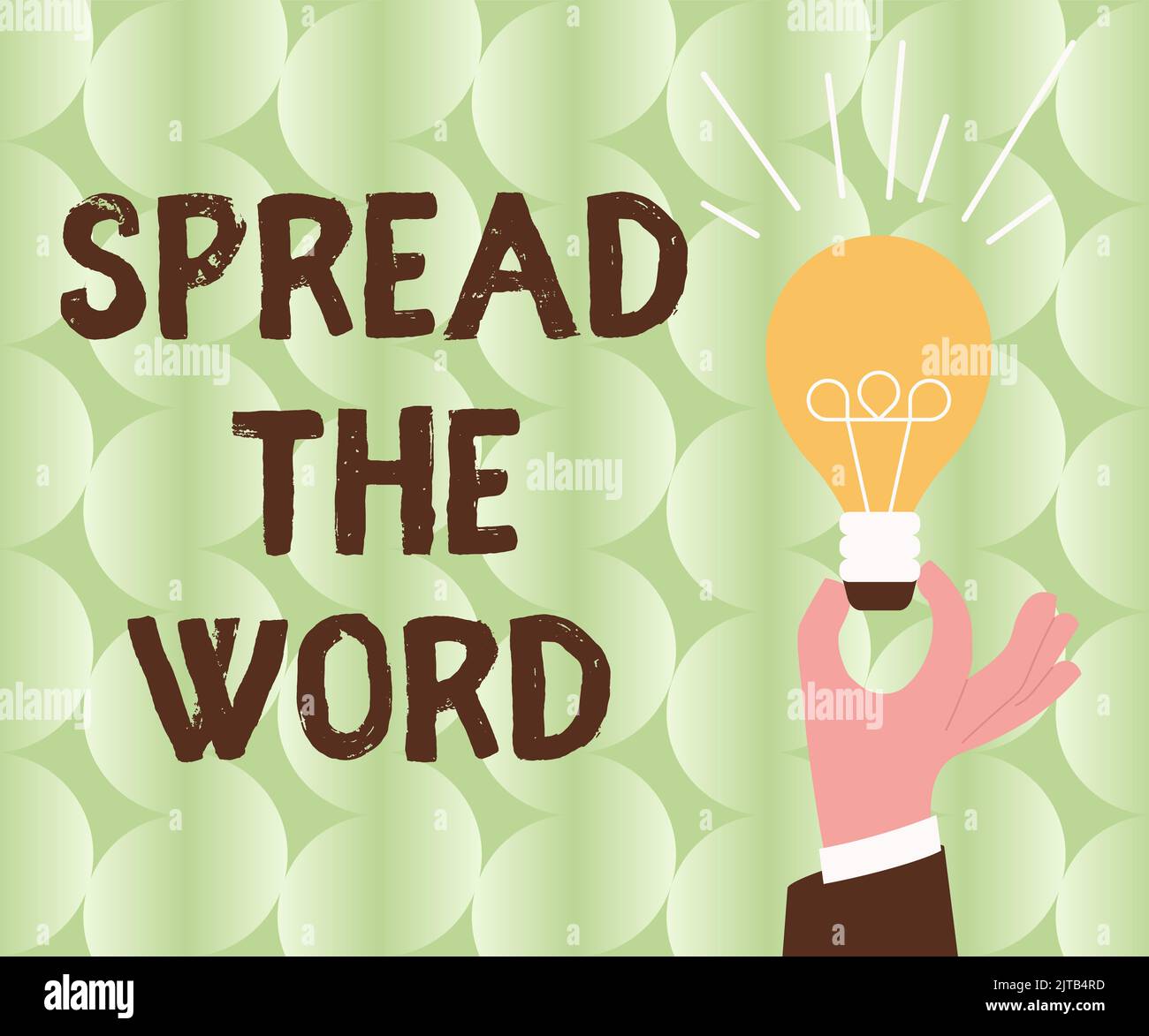 Text sign showing Spread The Word. Business idea Communicate the news ...