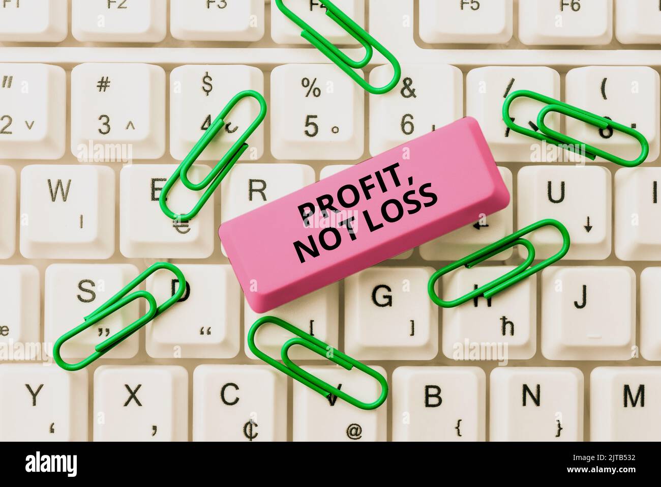 Text showing inspiration Profit Not Loss. Internet Concept Just ...