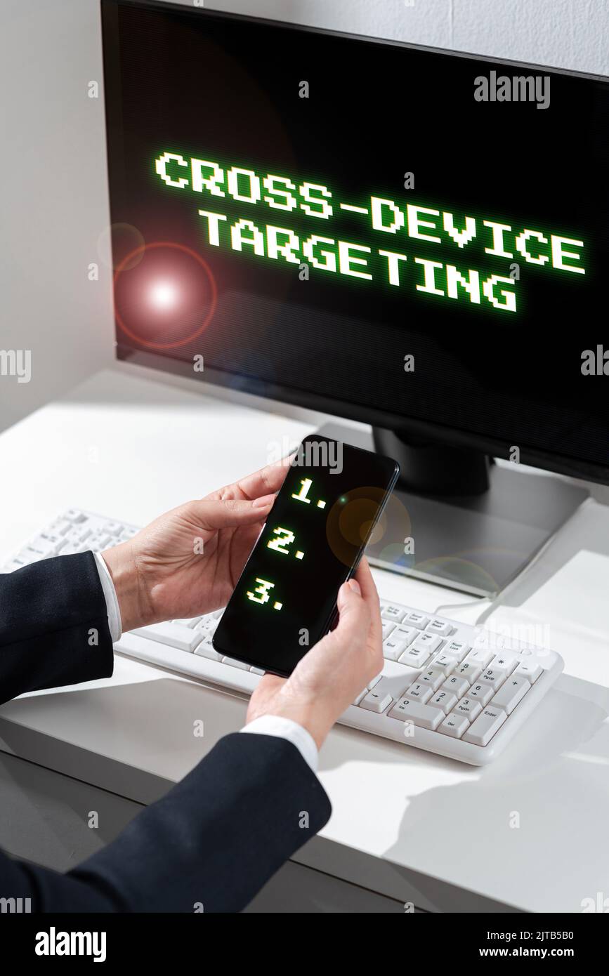 Conceptual display Cross Device Targeting. Business concept identifying ...