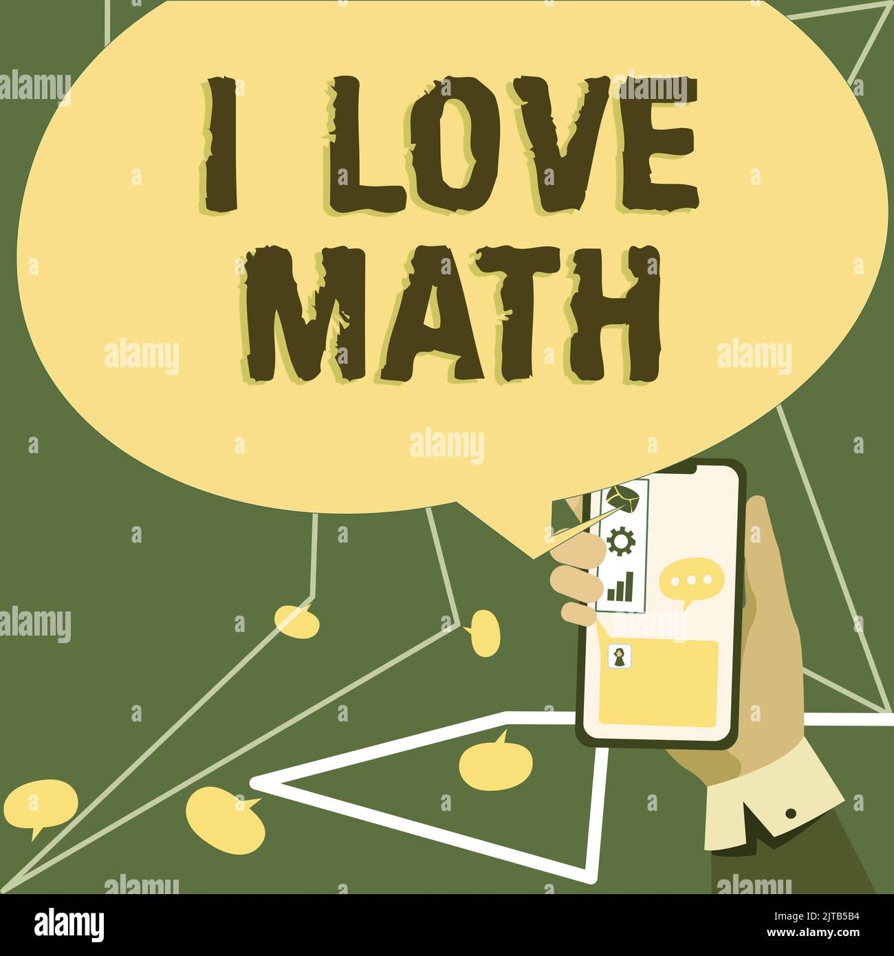 Hand writing sign I Love Math. Word for To like a lot doing ...