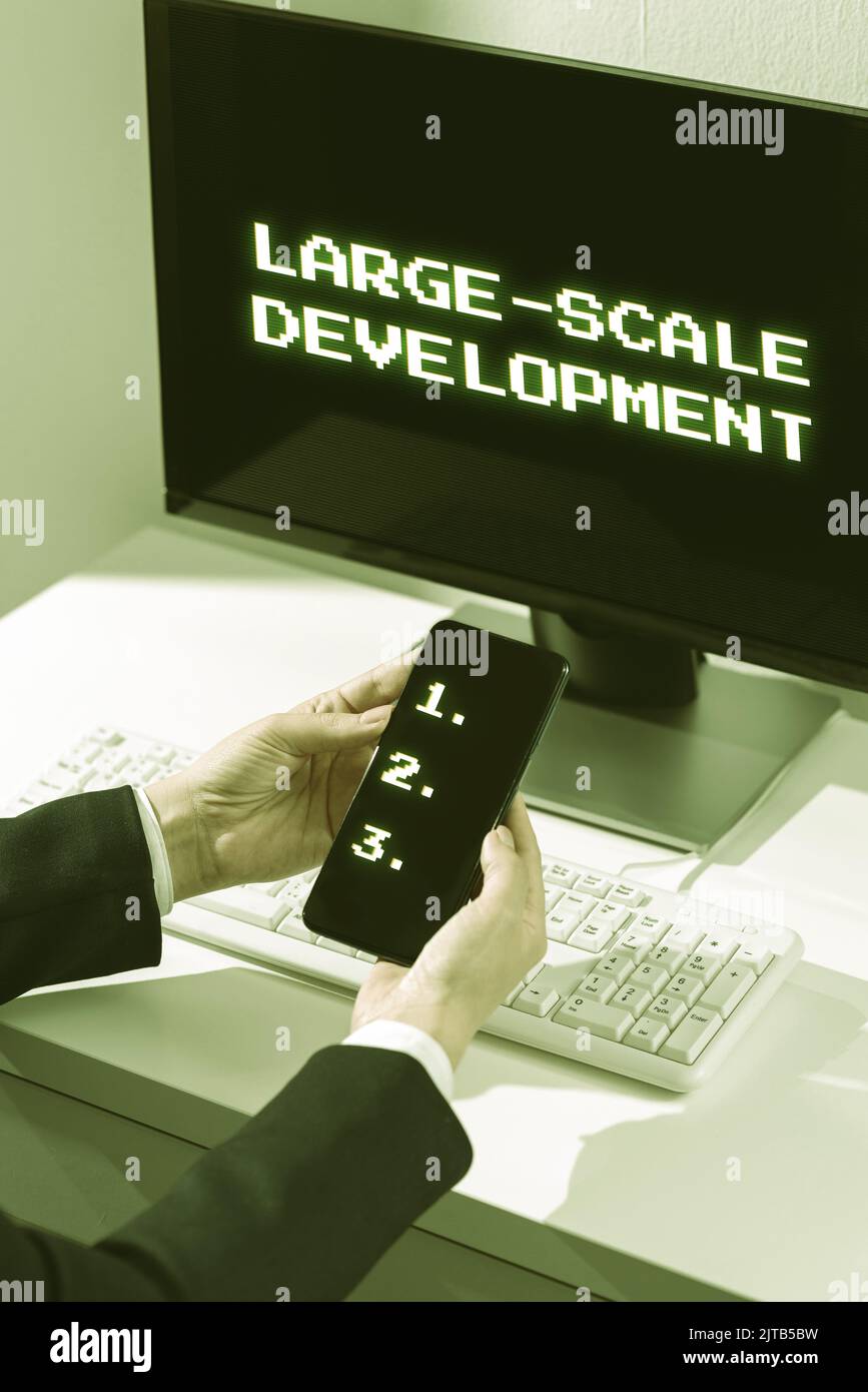 Conceptual display Large Scale Development. Business idea Develop on an extensive basis grow up ...