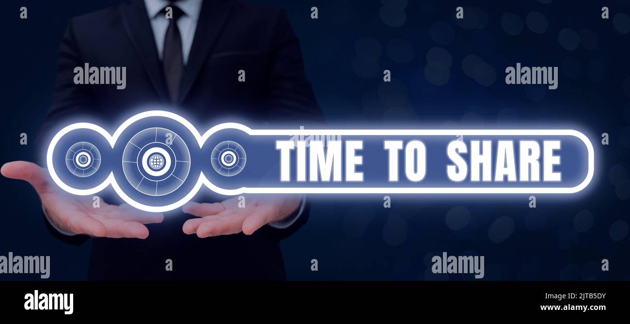 Text caption presenting Time To Share, Business idea Communicate with ...