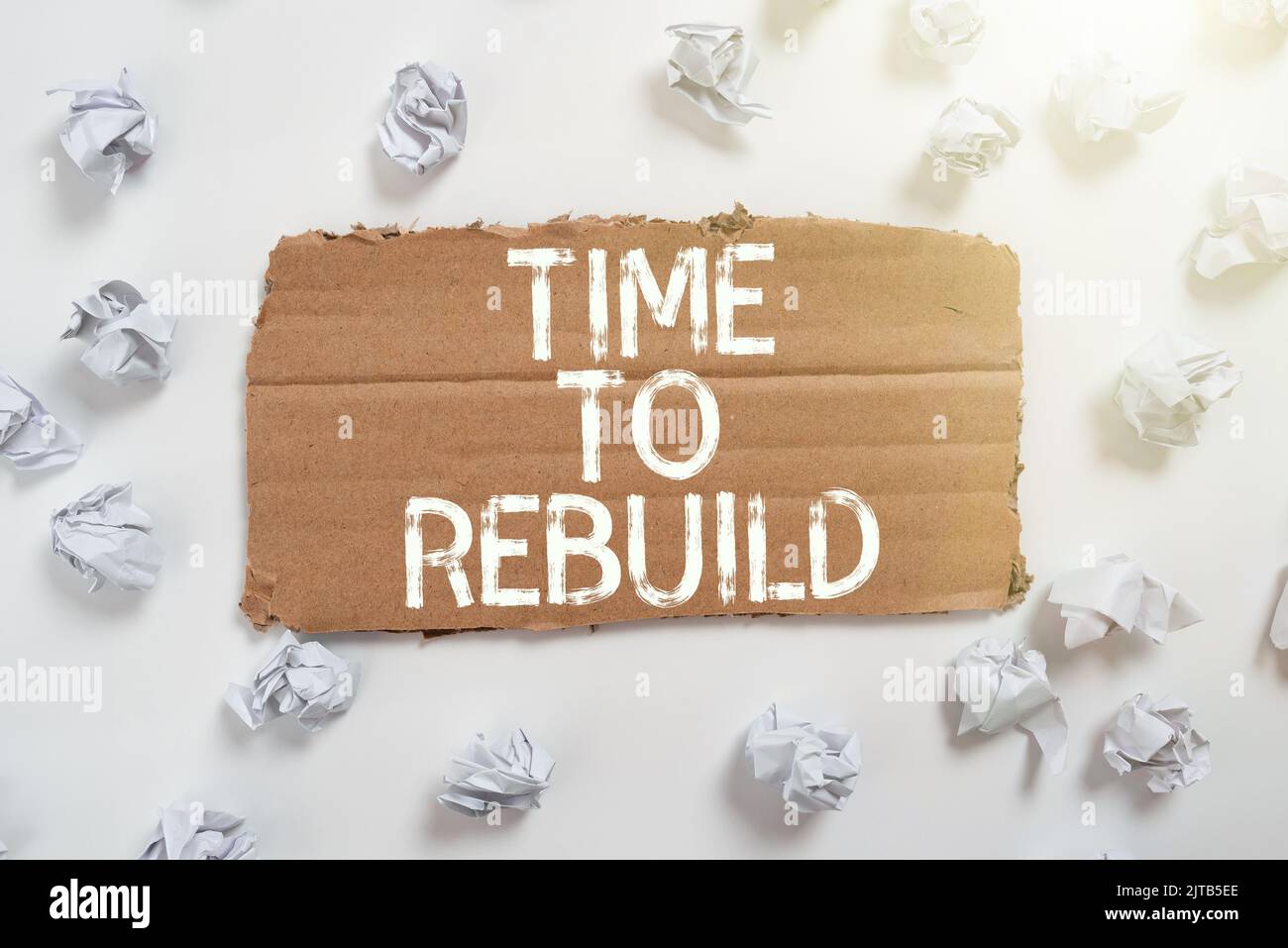Text caption presenting Time To Rebuild. Business idea Right moment to ...