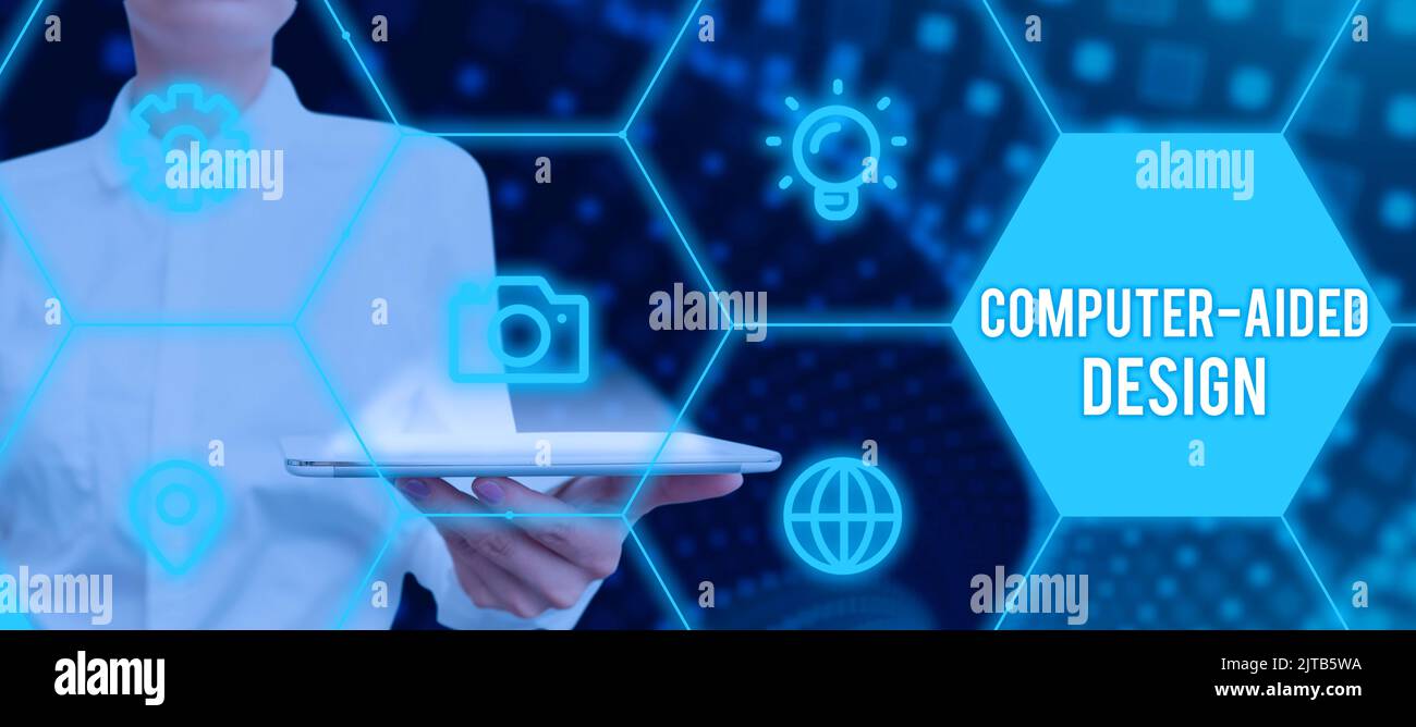 Handwriting text Computer Aided Design. Internet Concept CAD industrial ...