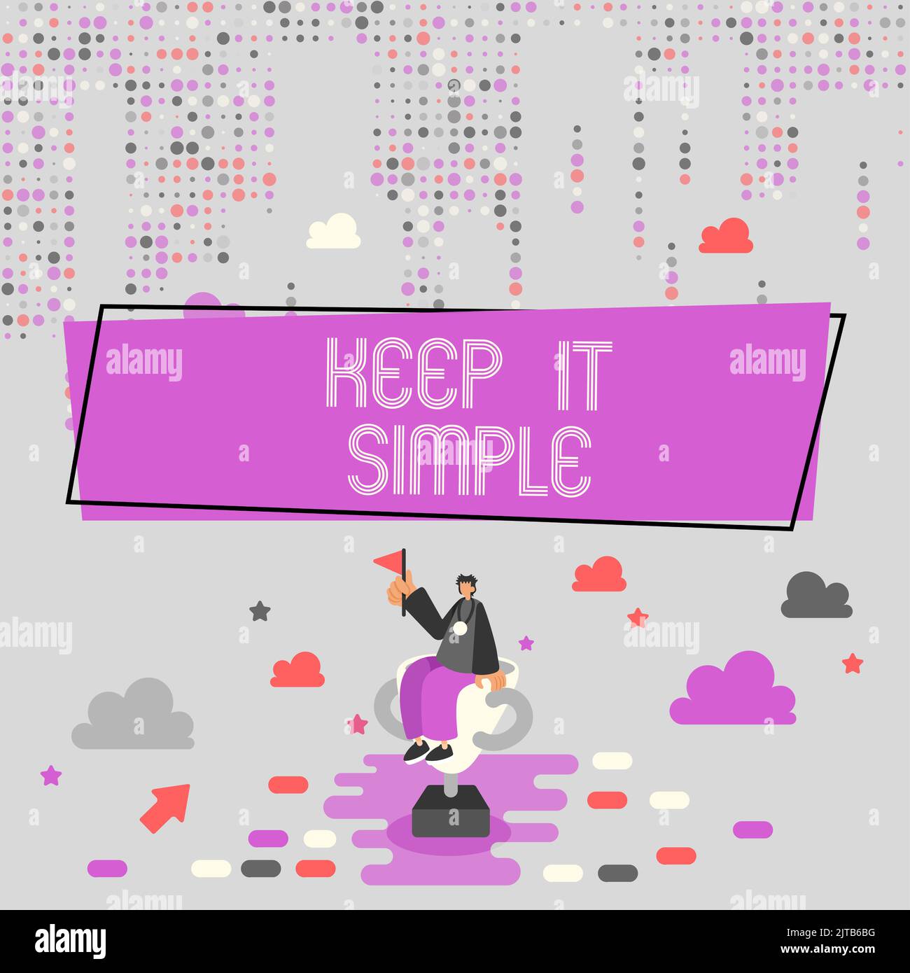 Writing displaying text Keep It Simple. Concept meaning Easy to toss ...