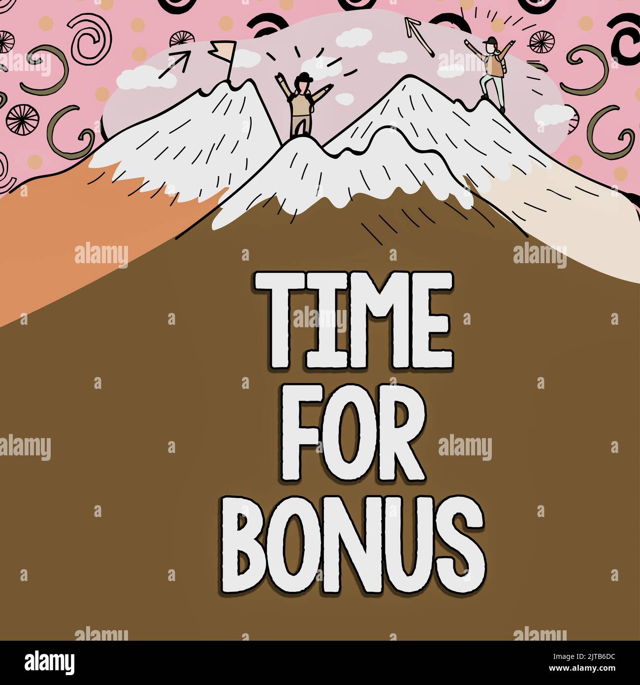 Text caption presenting Time For Bonus. Word Written on a sum of money ...