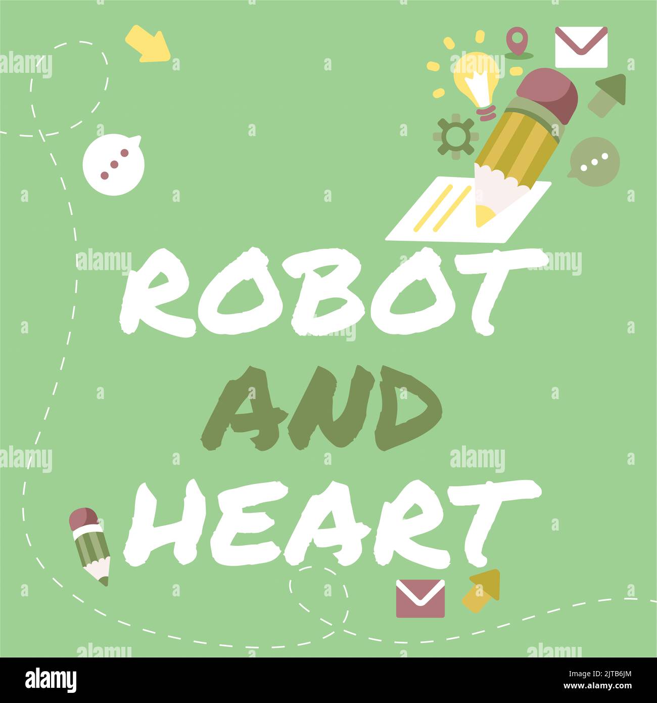 Conceptual display Robot And Heart. Word for Sensitivity and care behind the machine technology ...