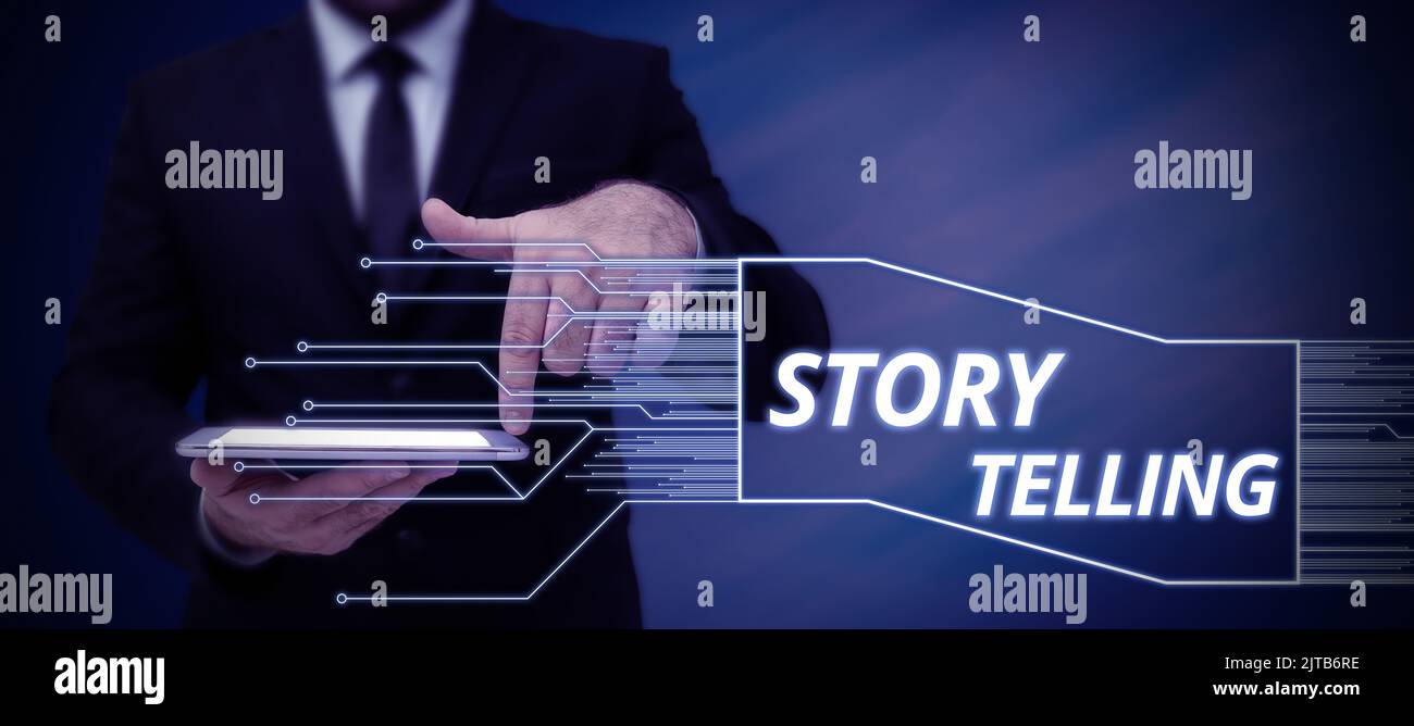 Writing displaying text Story Telling. Internet Concept Tell or write short Stories Share ...