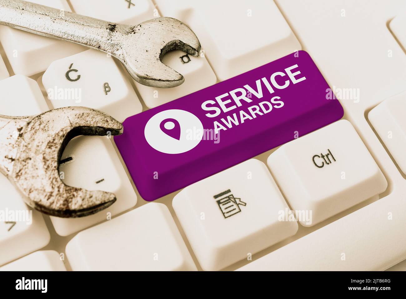 Conceptual caption Service AwardsRecognizing an employee for his or her ...