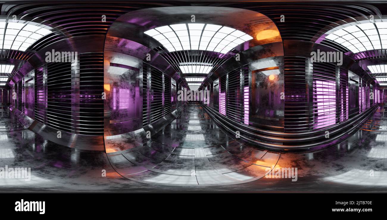 360 degree full panorama environment map of dark abstract tehcnology ...