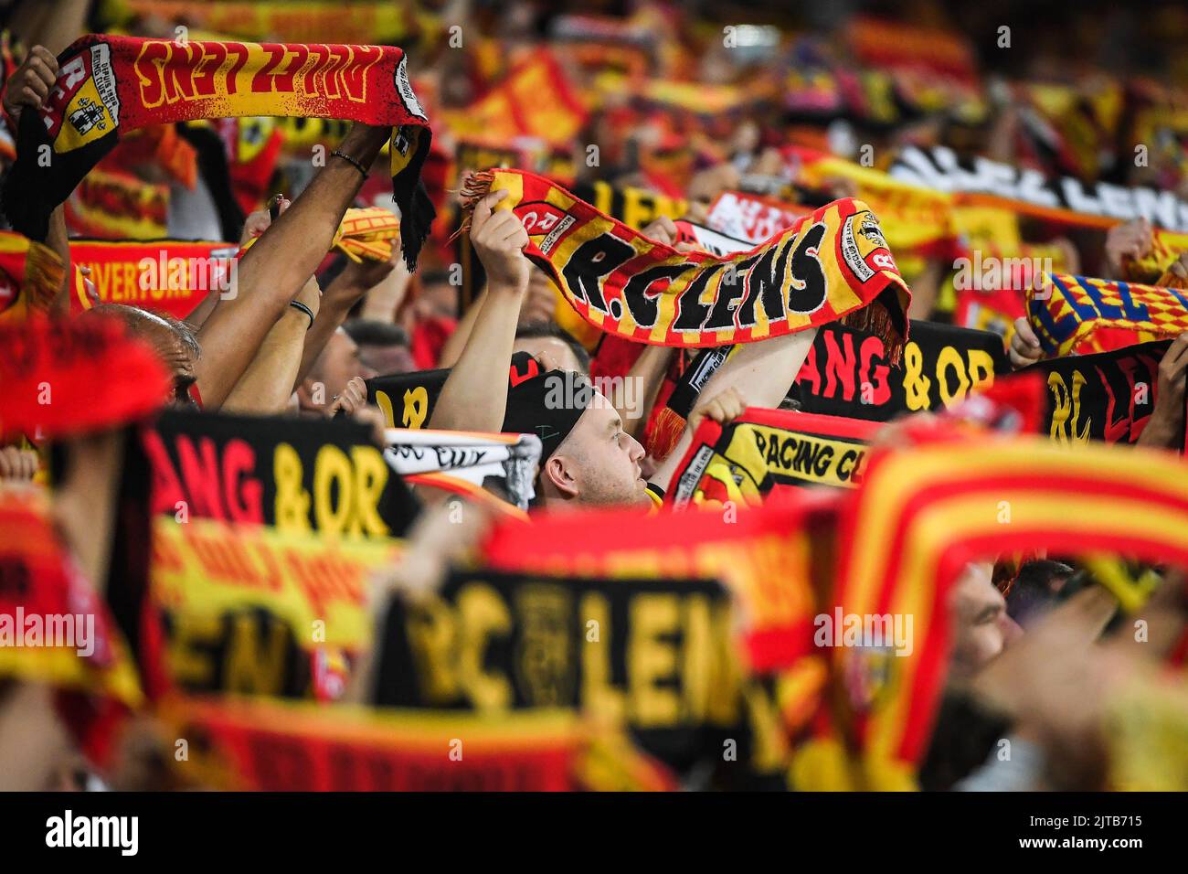 Supporters of Lens during the French championship Ligue 1 football ...