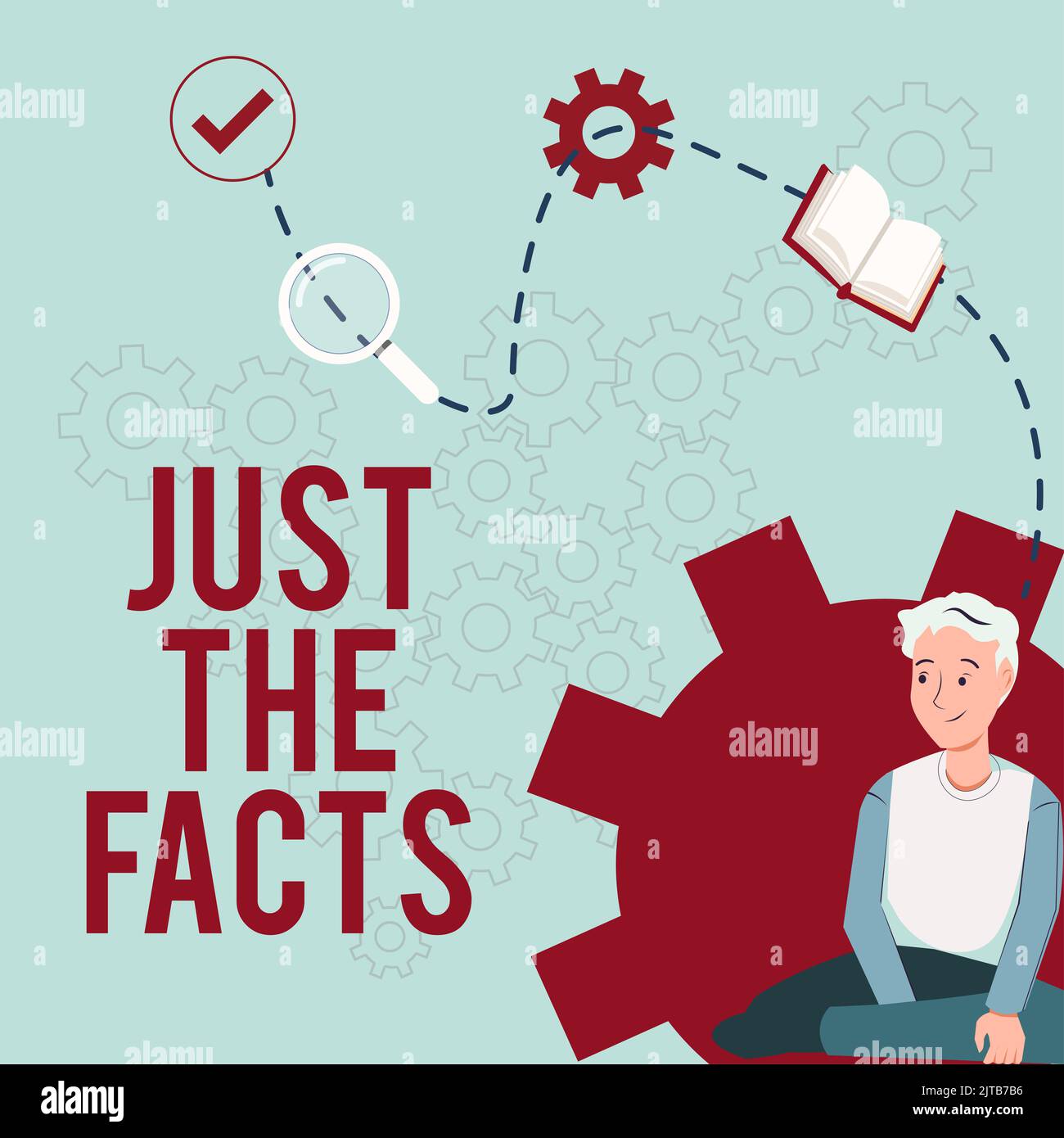 Text sign showing Just The Facts. Business overview Give the evidences ...