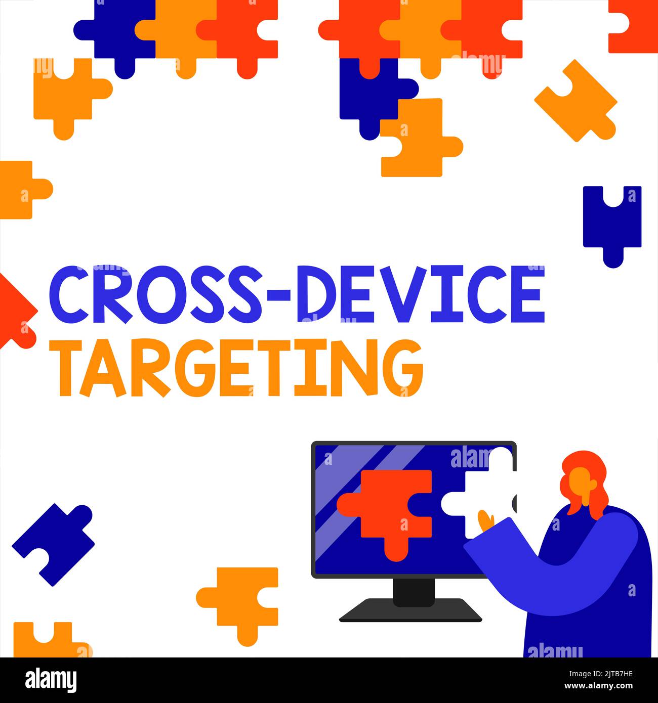 Conceptual display Cross Device Targeting. Word Written on identifying ...