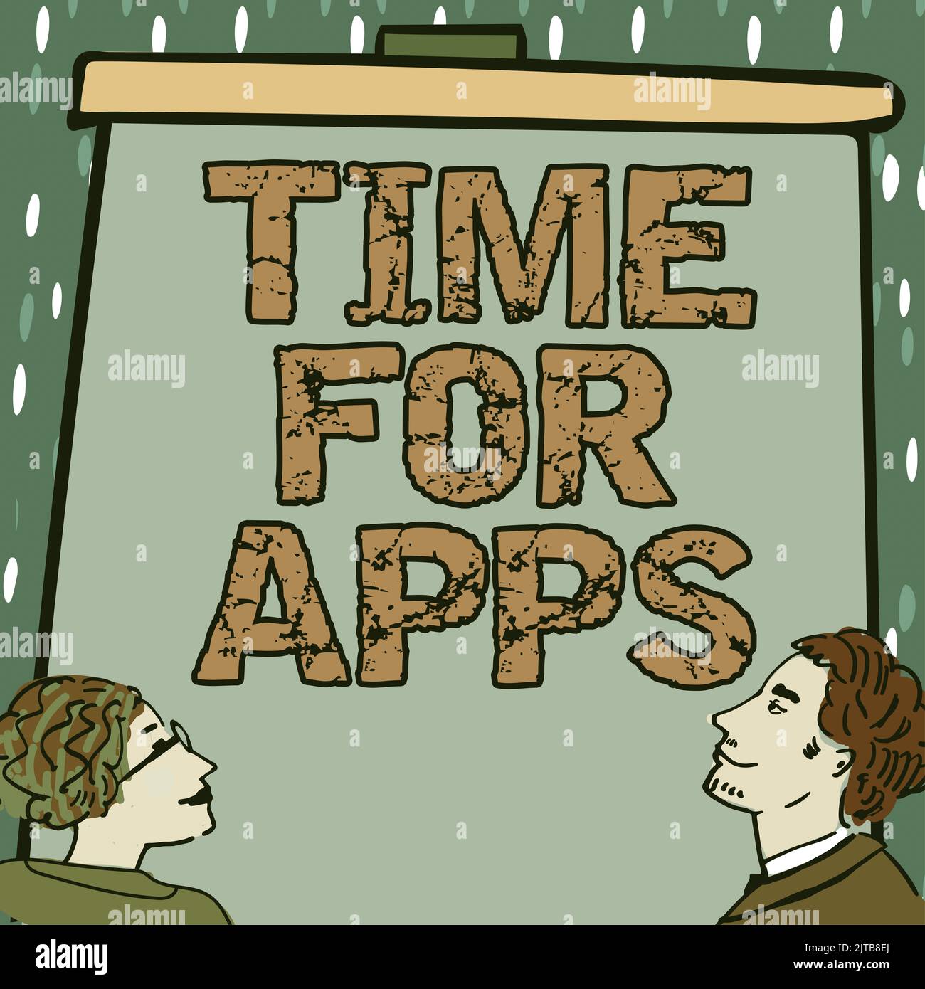 Writing displaying text Time For Apps. Business showcase The best ...