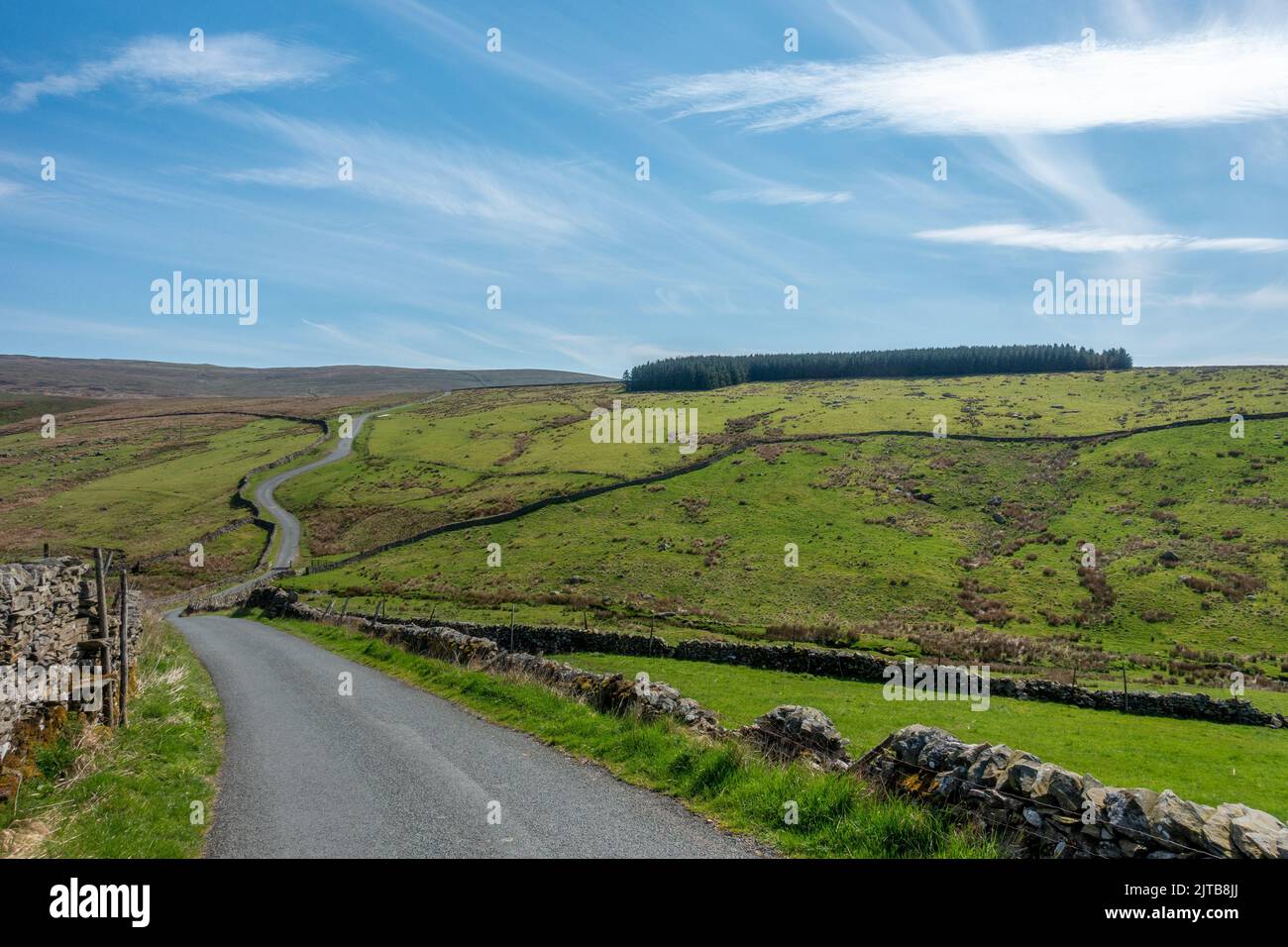 View of the Henside Road hill climb to Malham Moor, Yorkshire Dales ...