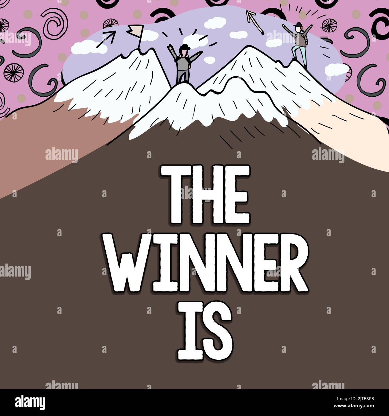Conceptual caption The Winner Is.... Business showcase Announcing who ...