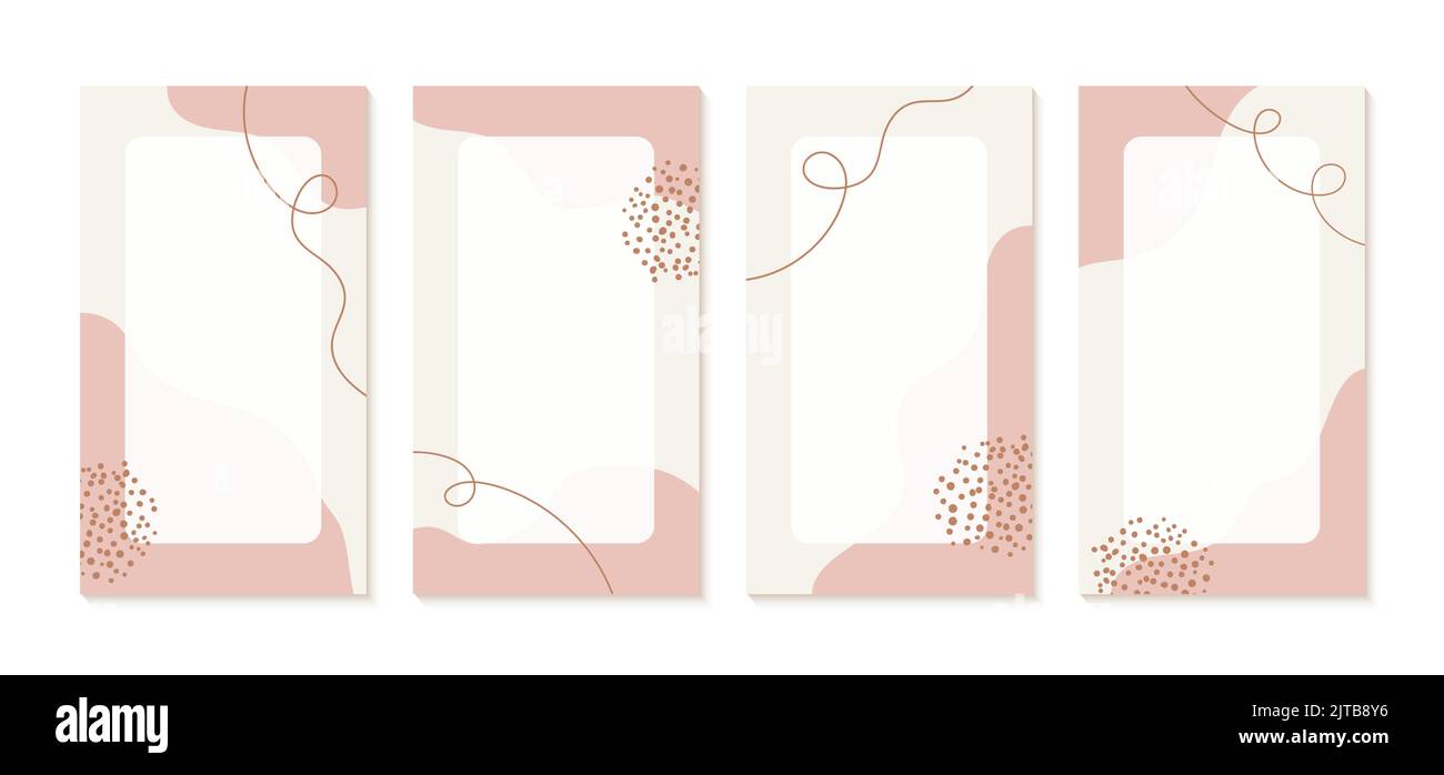 Instagram stories boho style templates with organic shapes and copy ...