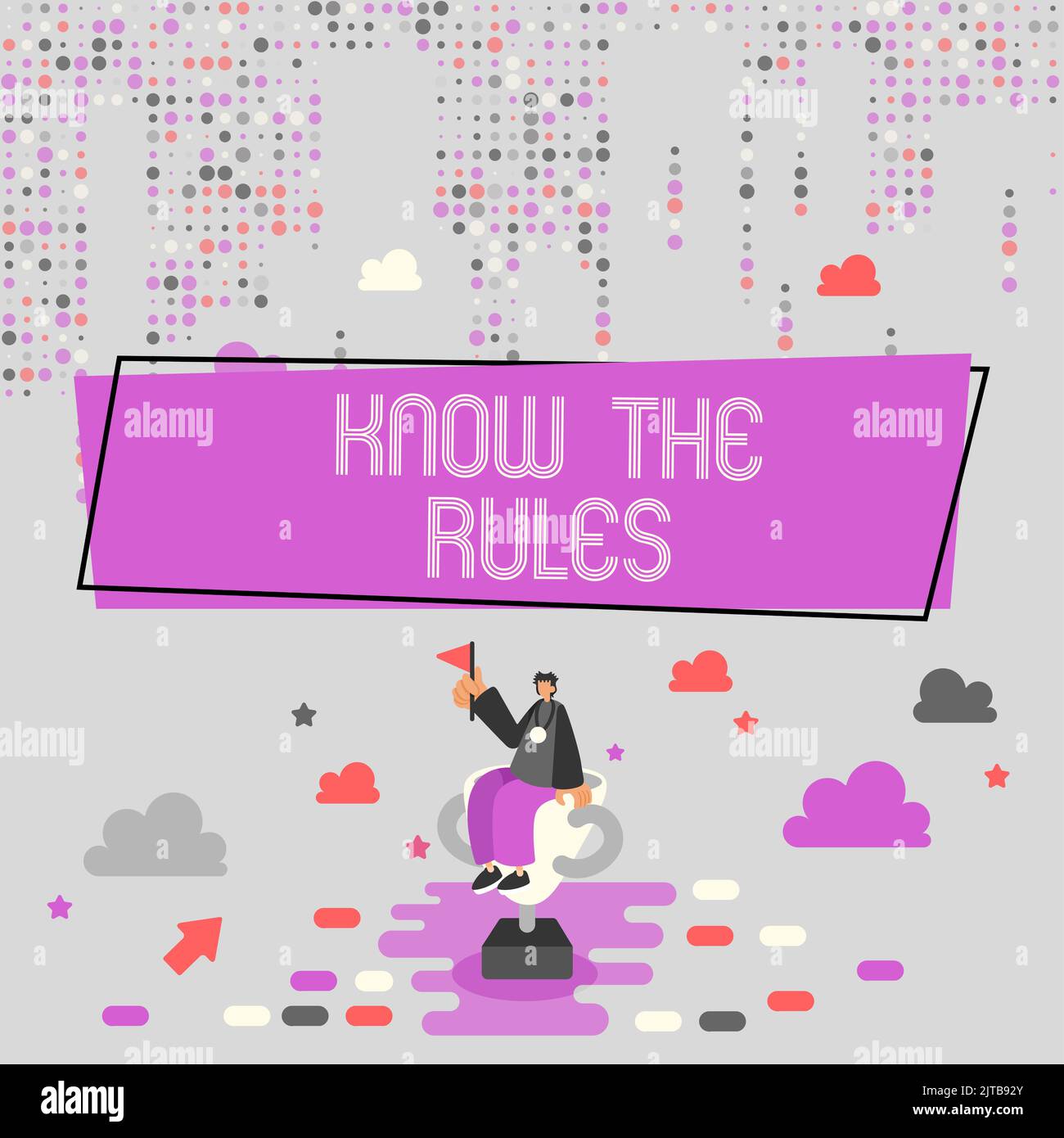 Handwriting text Know The Rules. Word for Learn the accepted principle ...