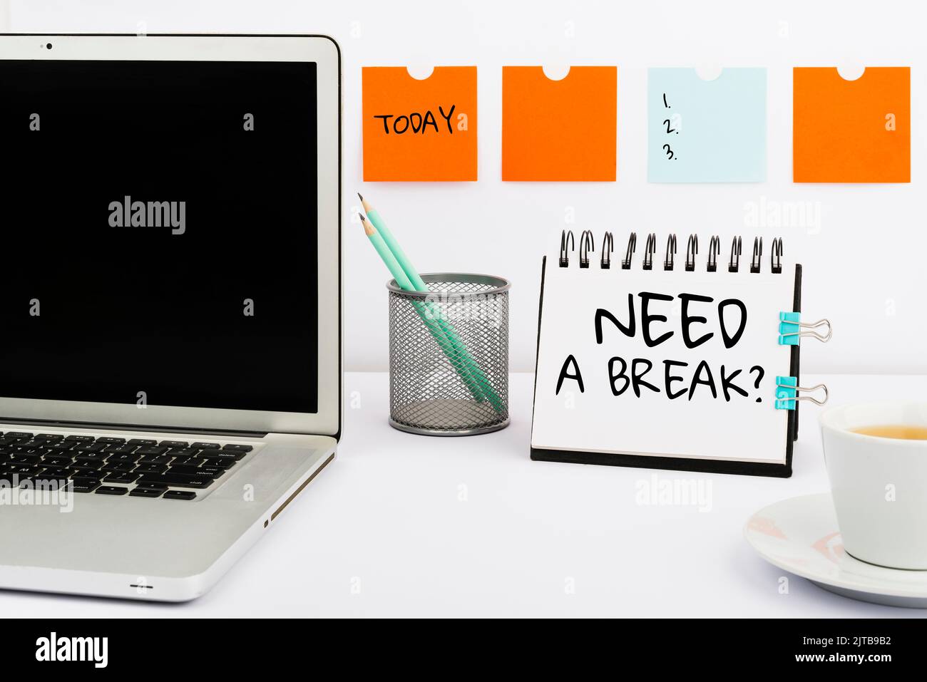 Text caption presenting Need A Breakquestion. Business overview ...