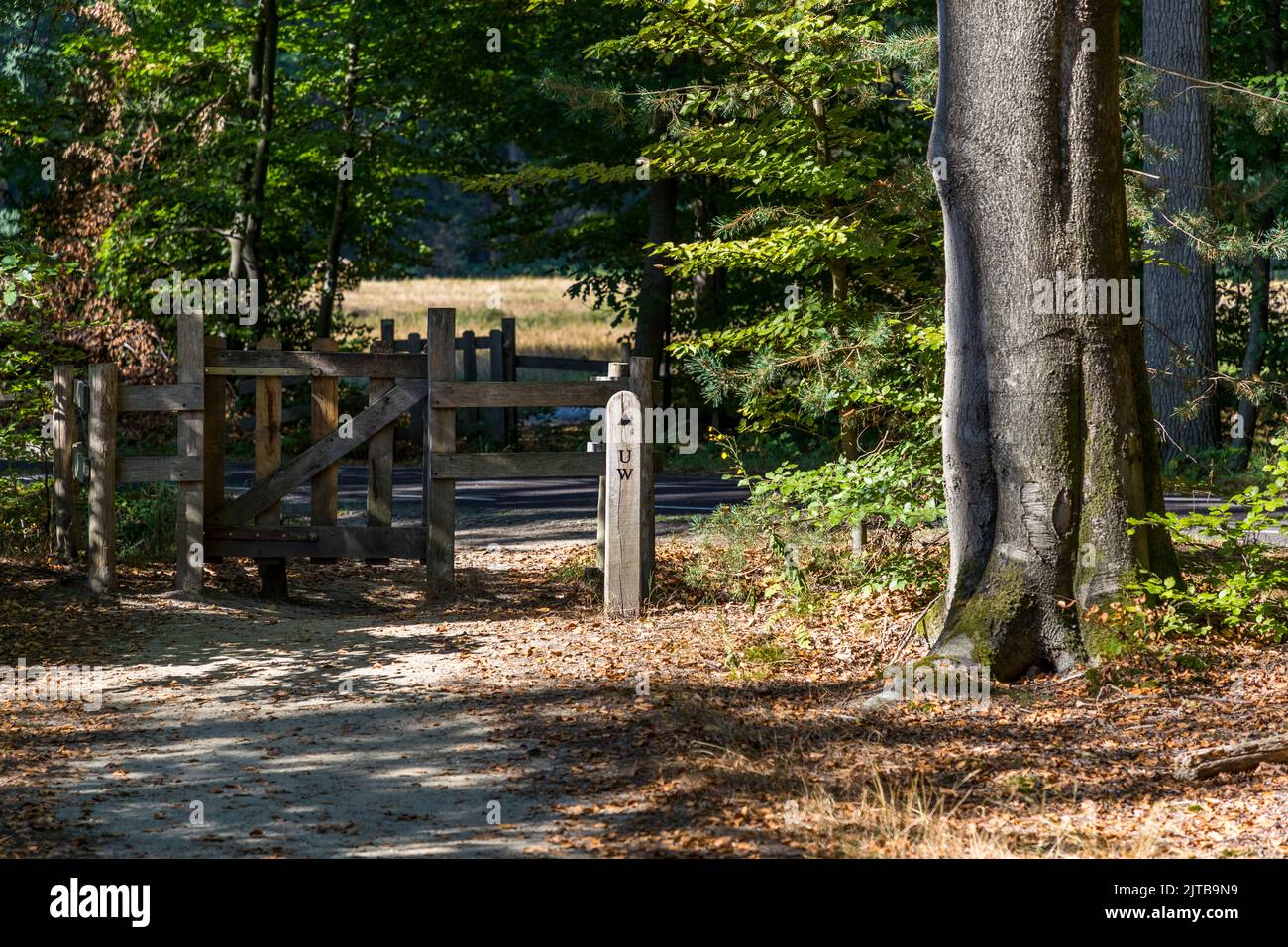 Gate in the barrier for animals on the perimeter path at Ambt Delden ...