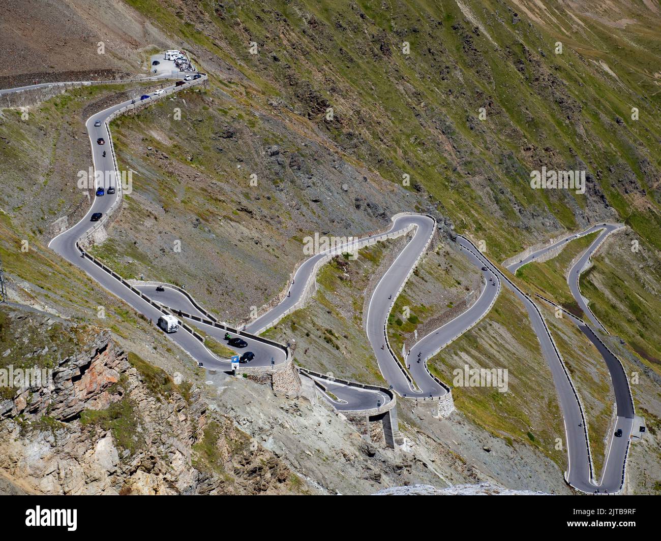 View of the road of the Stelvio Pass Stock Photo - Alamy