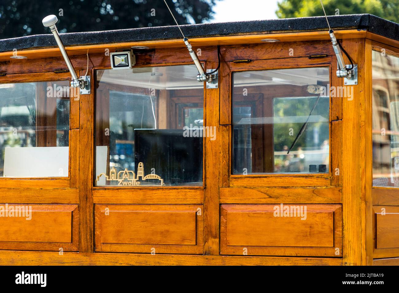 Command bridge on a houseboat in Zwolle, Netherlands Stock Photo - Alamy