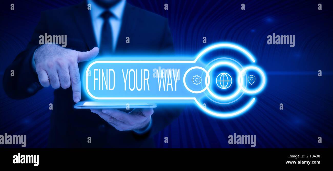 Conceptual display Find Your Way. Business showcase Look for personal ...
