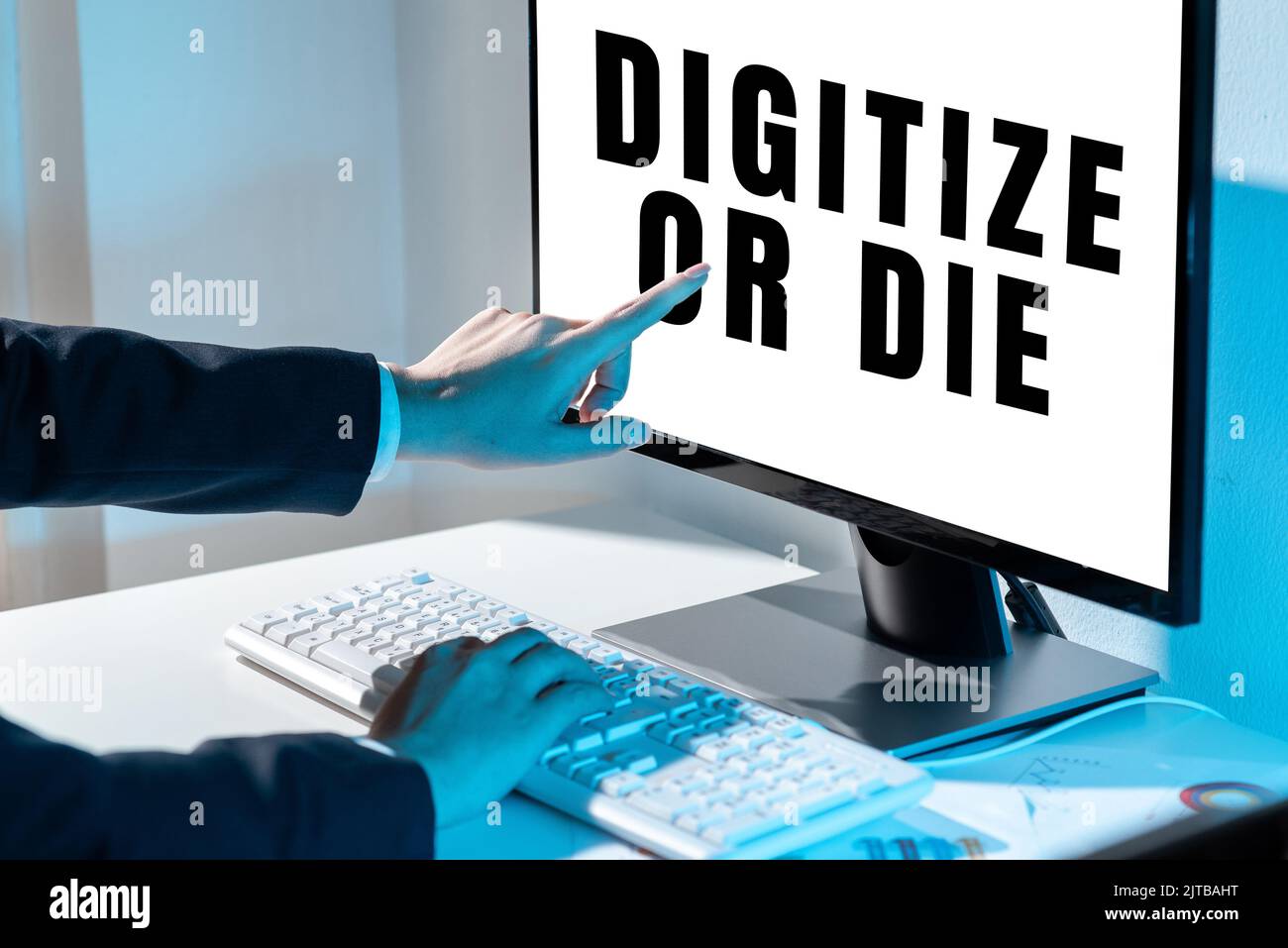 Sign displaying Digitize Or Die. Internet Concept Embrace the digital ...