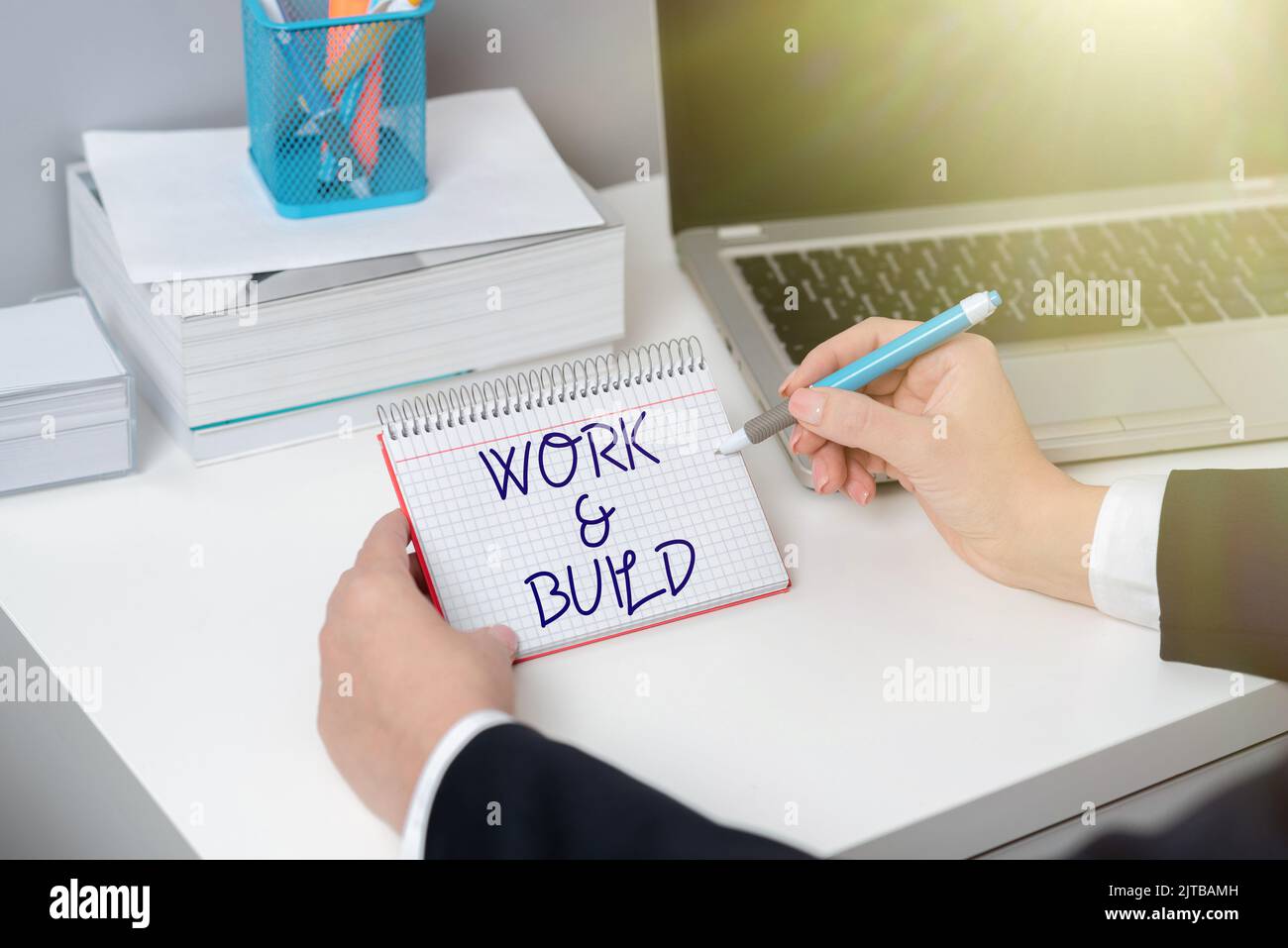 Conceptual display Work And Build. Business showcase Do hard job to ...