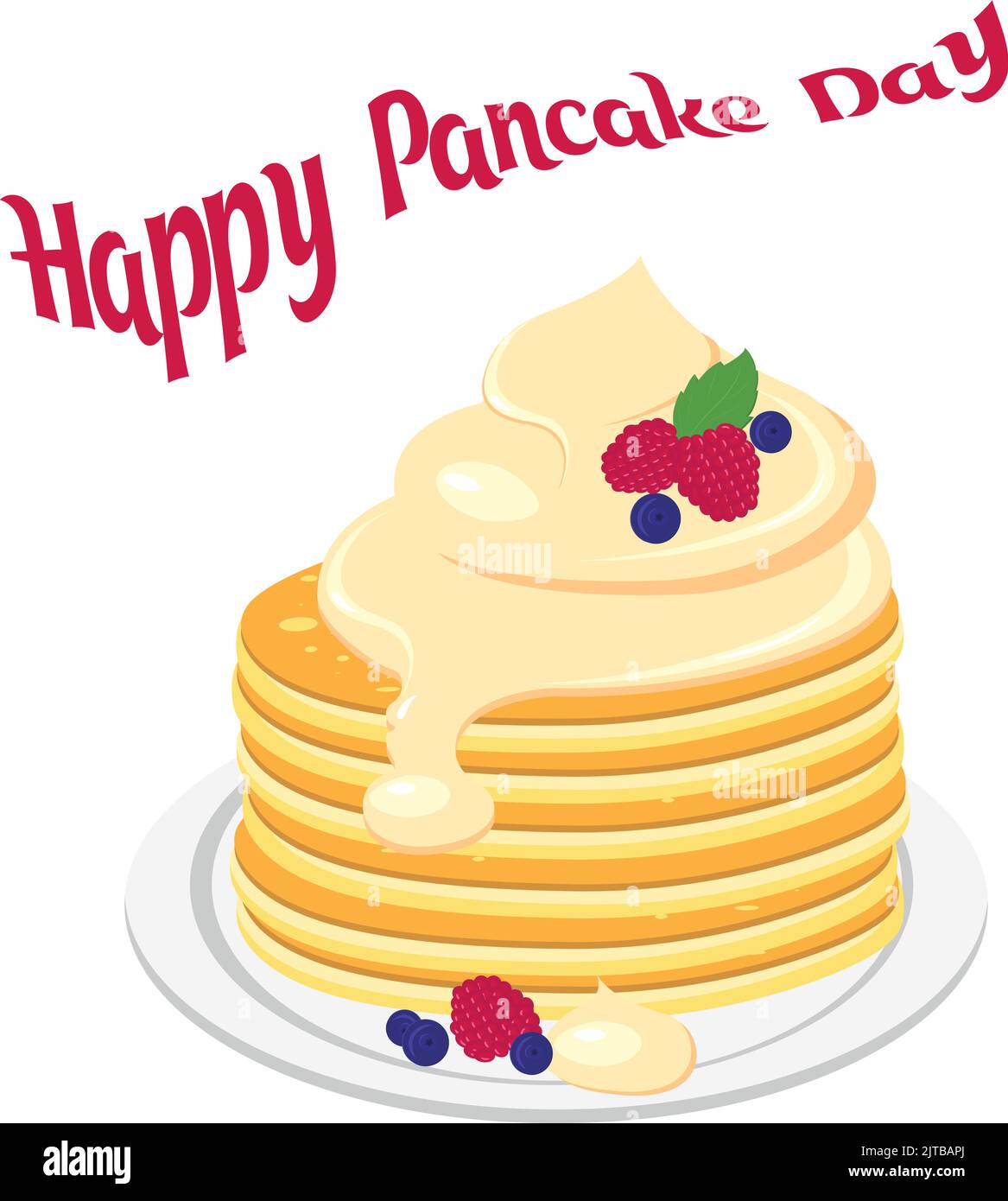 Plate hot tasty pancakes Stock Vector Images - Alamy