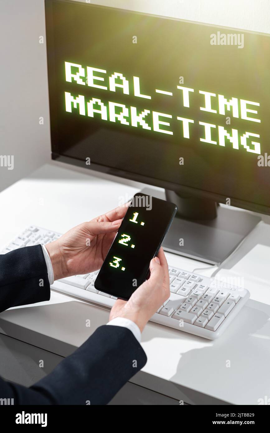 Inspiration showing sign Real Time Marketing. Word Written on Creating ... Inspiration showing sign Real Time Marketing. Word Written on Creating ...