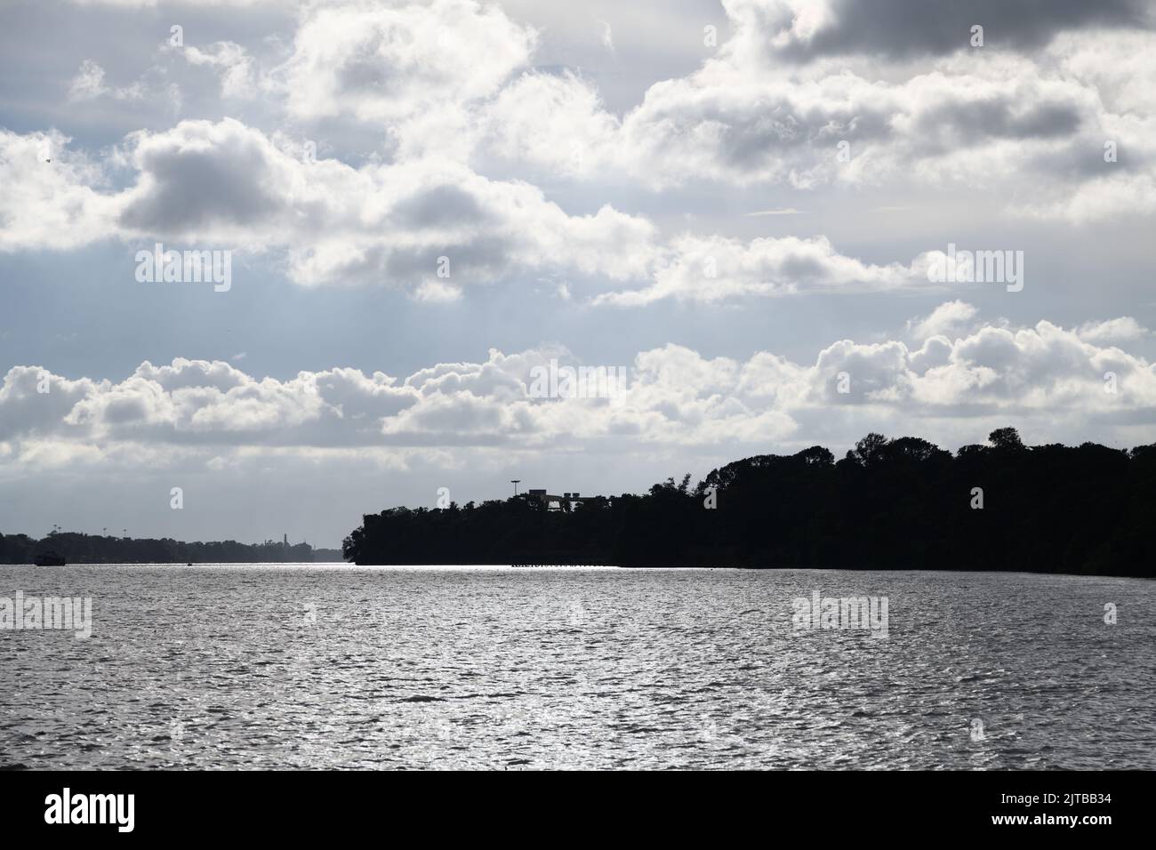 Monsoon clouds over the Ganges from Botanical Garden ghat. Howrah, West ...