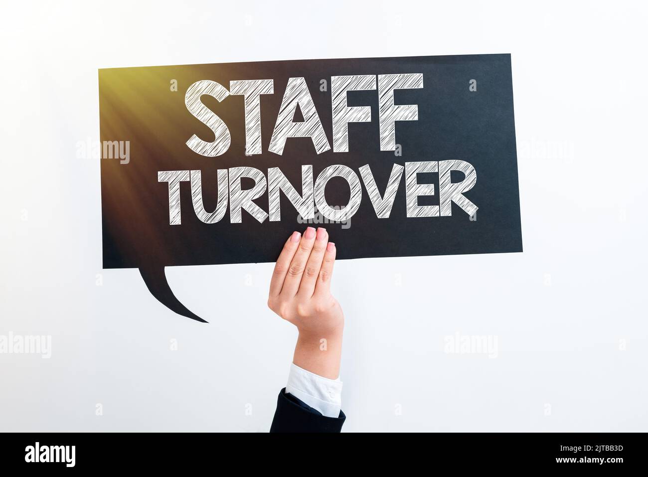 Text sign showing Staff TurnoverThe percentage of workers that replaced ...