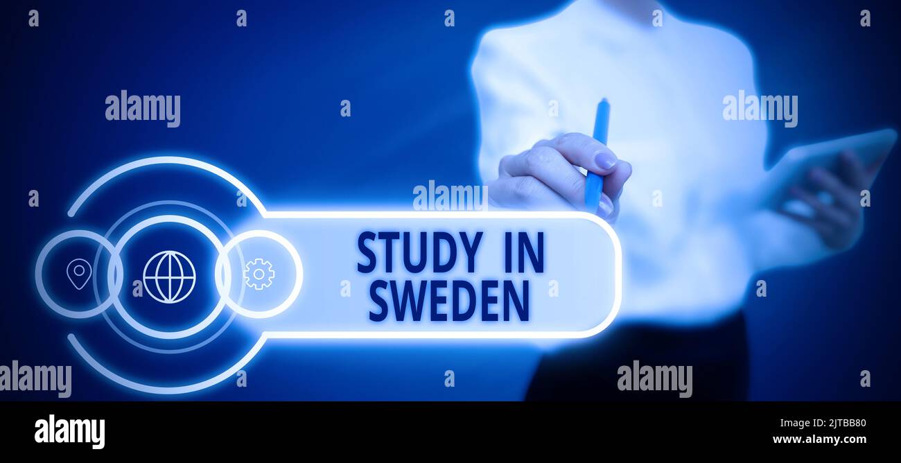 Text showing inspiration Study In Sweden. Business idea Travel to ...