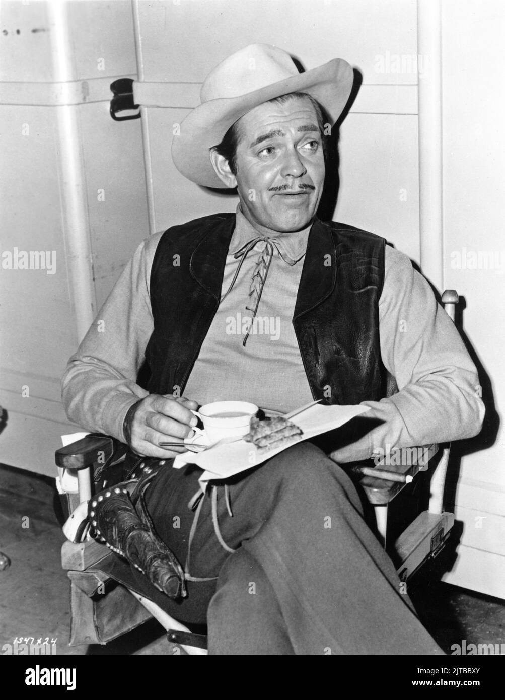CLARK GABLE on set candid during break in filming of LONE STAR 1952 ...