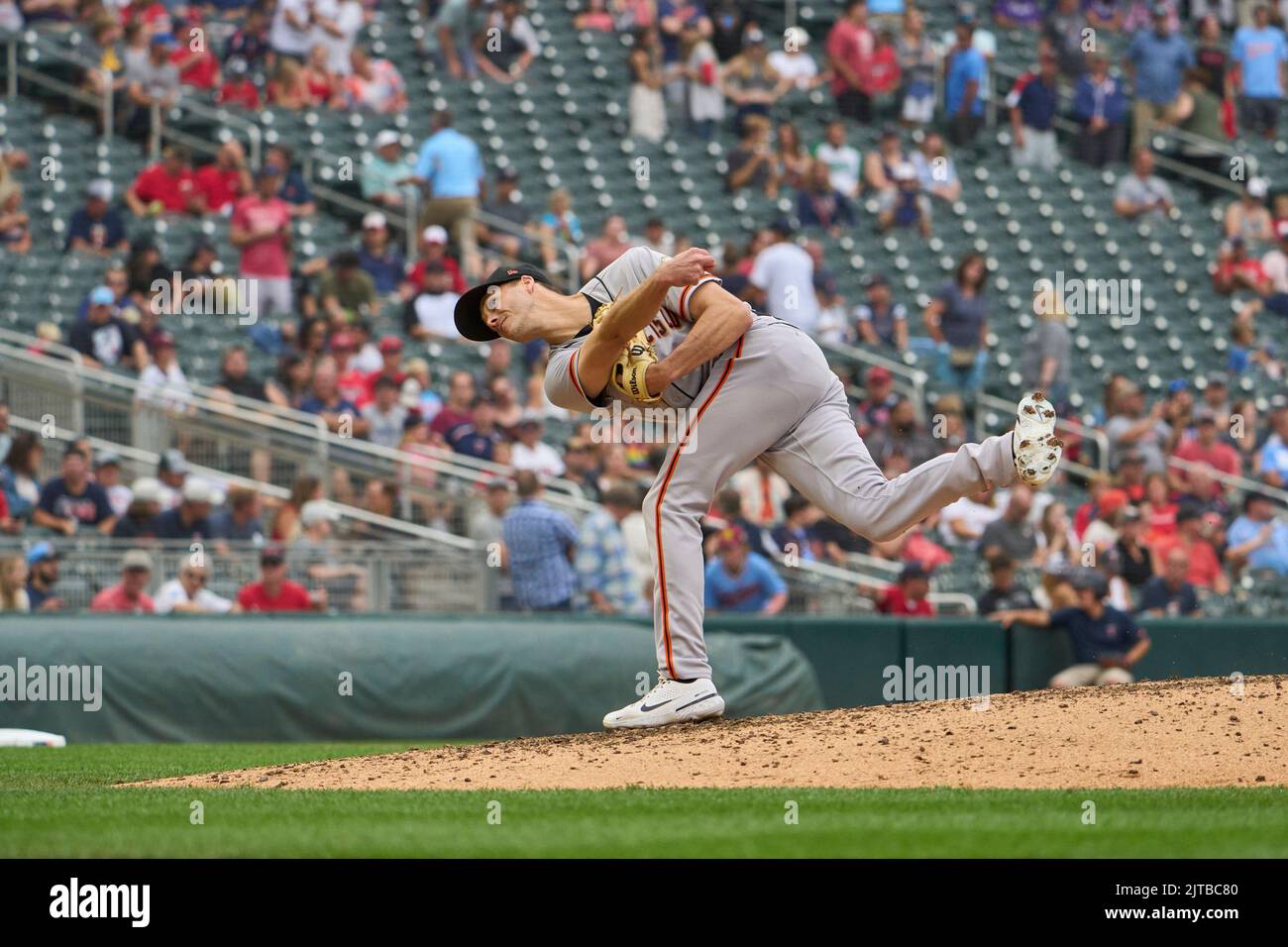 August 28 2022: San Francisco pitcher Tyler Rogers (71) throws a pitch during the game with San ...