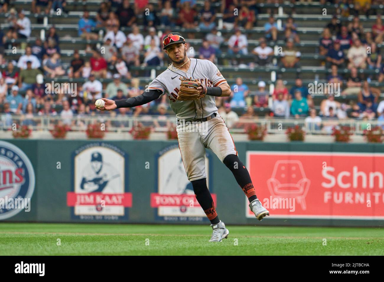 Minneapolis, US, August 28 2022: San Francisco second baseman Thairo ...
